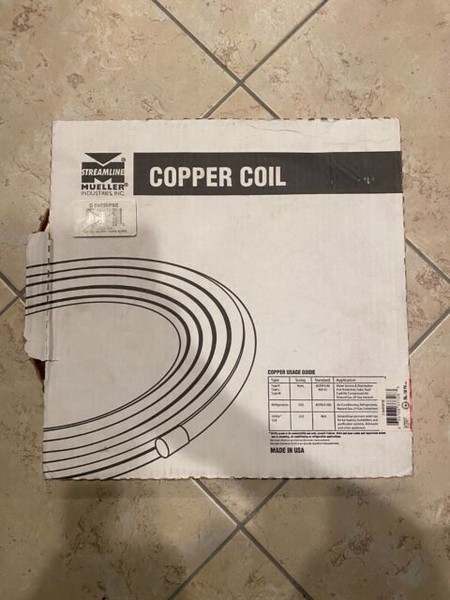 Mueller Streamline DA10050 5/8" x 0.035 x 50' AC Copper Coil Roll for ...