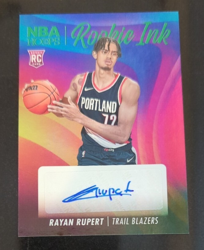 🏀2023-24 Rayan Rupert Panini NBA Hoops Rookie INK Green RI-RUP ...