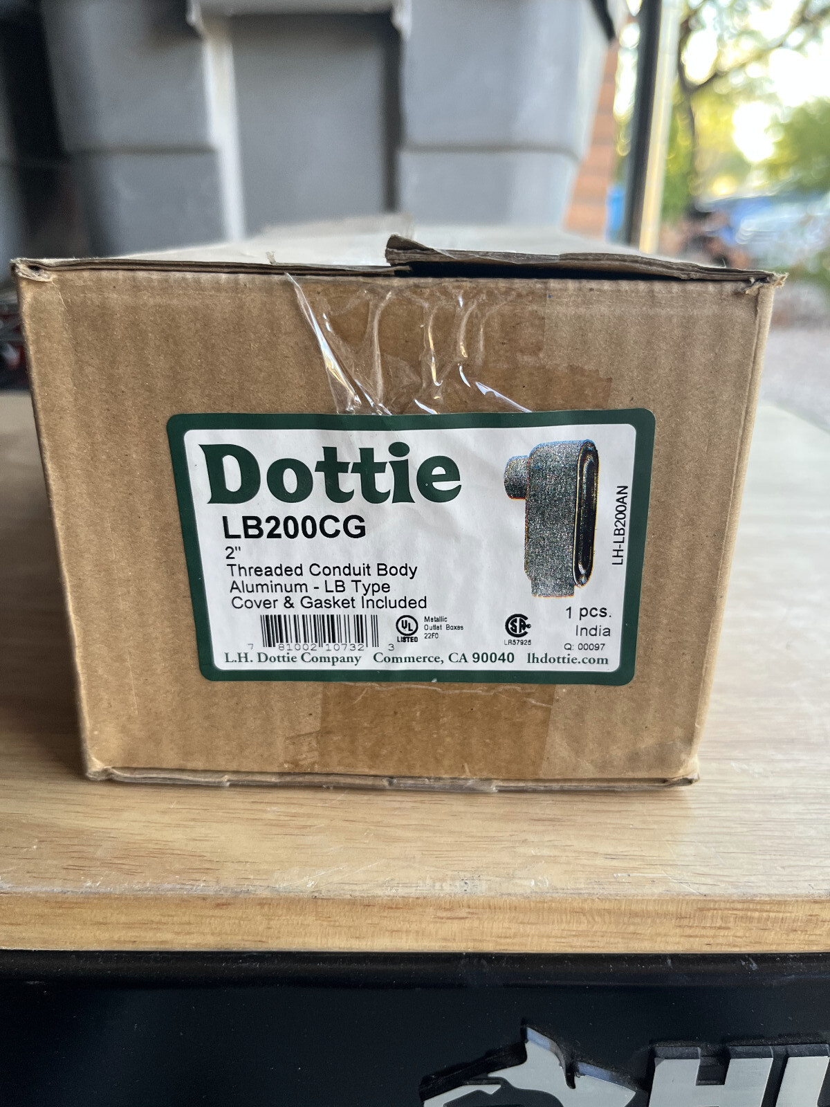 Dottie LB200CG 2" Aluminum Threaded Conduit Body LB Type Cover and ...