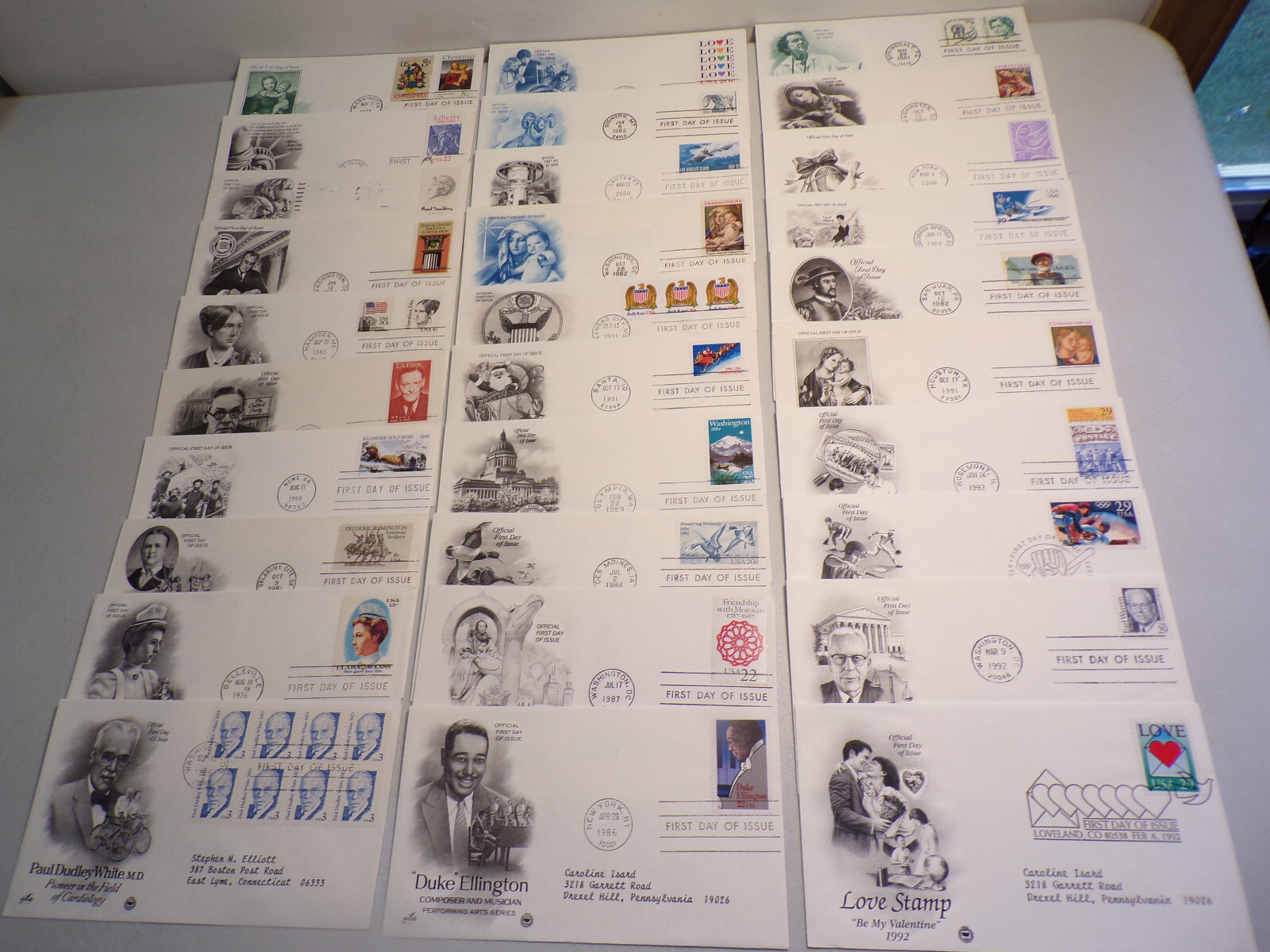 30 Assorted United States Cacheted Professionally Addressed First Day ...