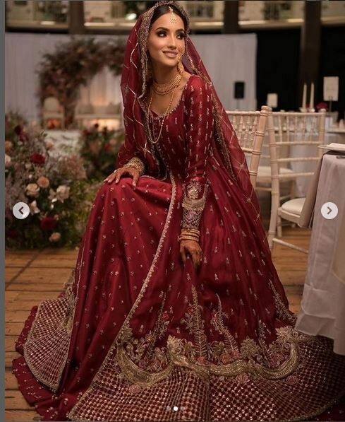 Anarkali Wedding Gown Indian pakistani Bollywood Bridal dress mohsin ...