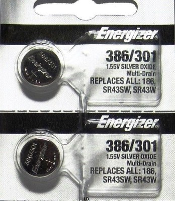 ENERGIZER 301/386 SR43SW SR43W (2 Piece) BATTERY NEW SEALED Authorize ...