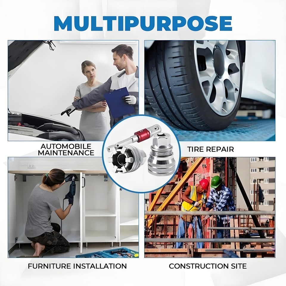 Upgraded Adjustable Universal Socket Wrench, Manual Socket Wrench ...