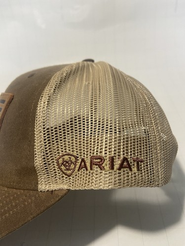 Ariat Richardson 112 USA Leather Flag Patch SnapBack Trucker Hat Cap | eBay