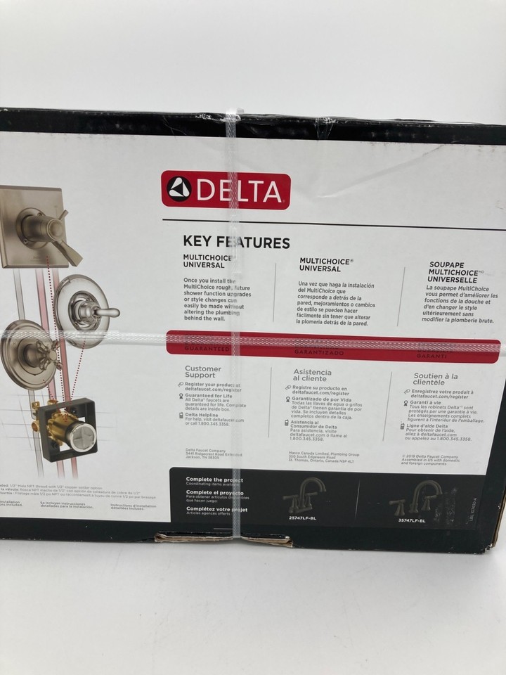 Delta Chamberlain 142747-BL-I Shower Faucet Set With H2Okinetic 4-Spray ...