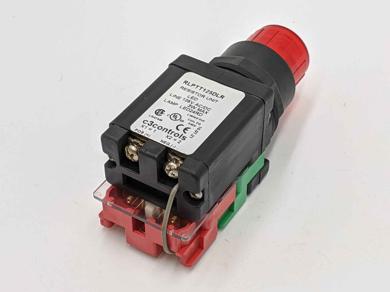 C3 Controls RLPTT125DLR Pilot Light 125V LED 3W Max LED24GN Lamp Red | eBay