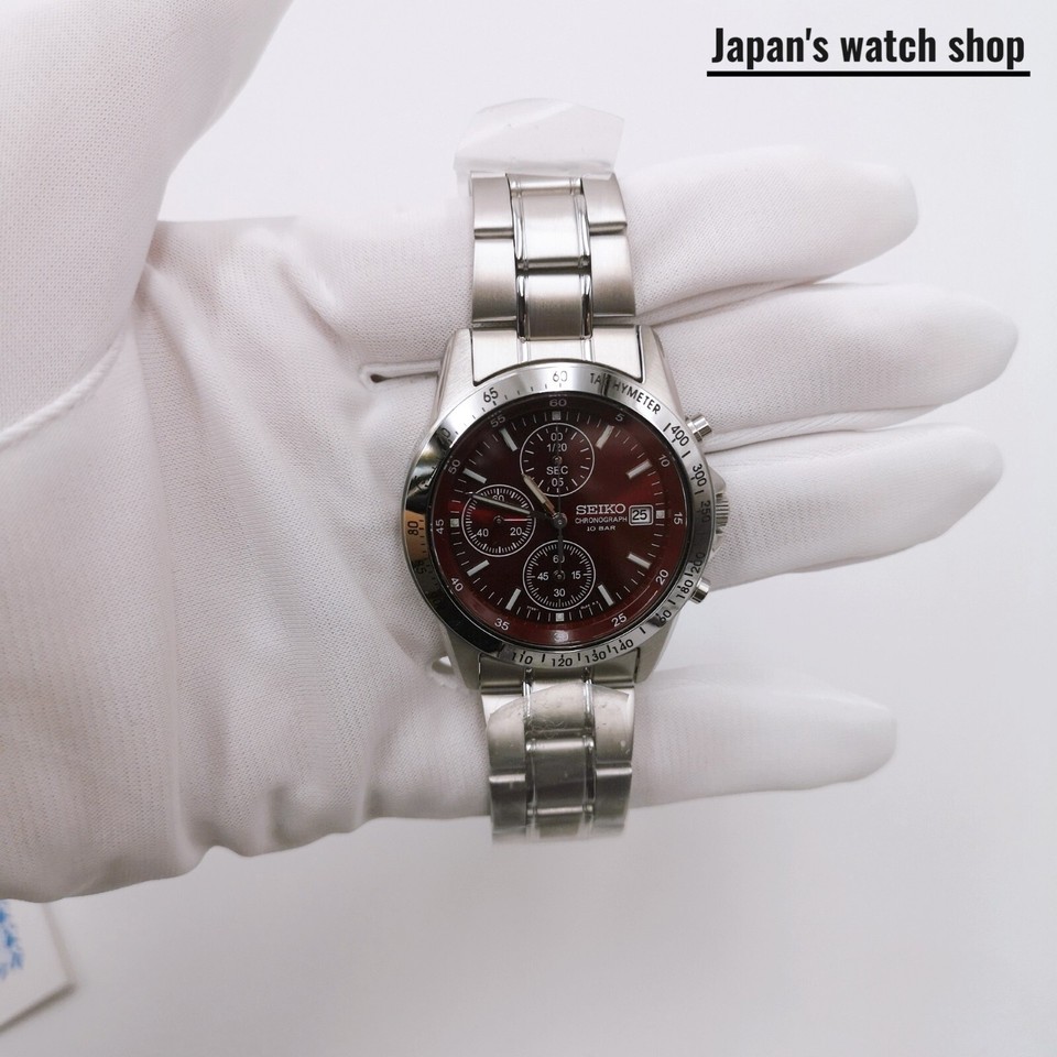 SEIKO SEIKO SPIRIT SBTQ045 Chronograph Men's Watch 10 BAR Red New in ...