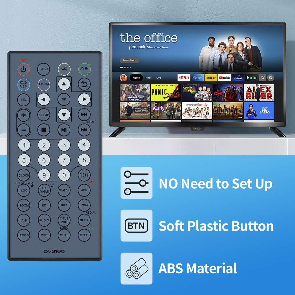 Replacement Remote Control For Furrion Entertainment System DV3100 ...