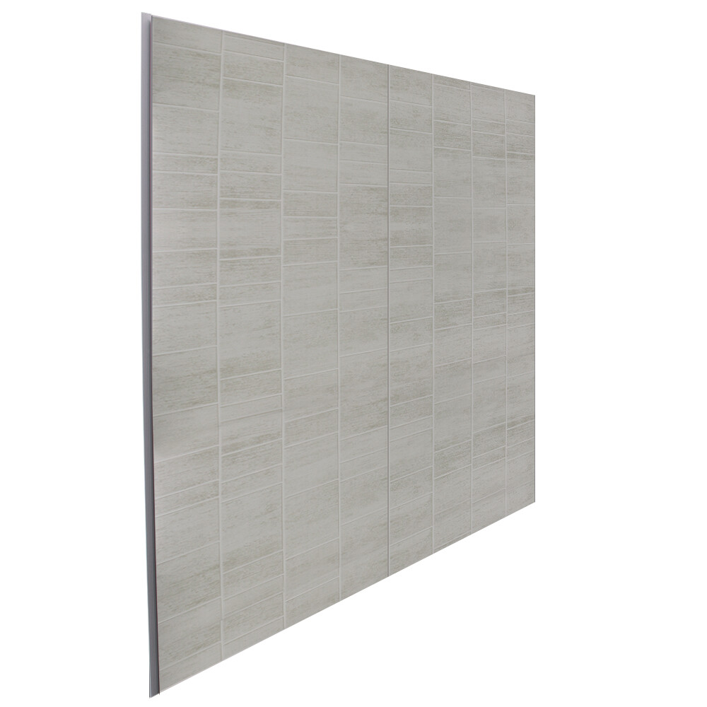 Grey Bathroom Tile Effect PVC Panels Cladding Shower Wet Wall Ceiling ...