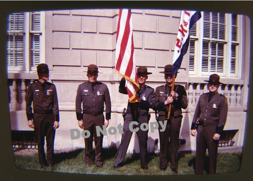 Old 1968 Uniformed US Border Patrol Agents w/ Flags 35mm Color Photo ...