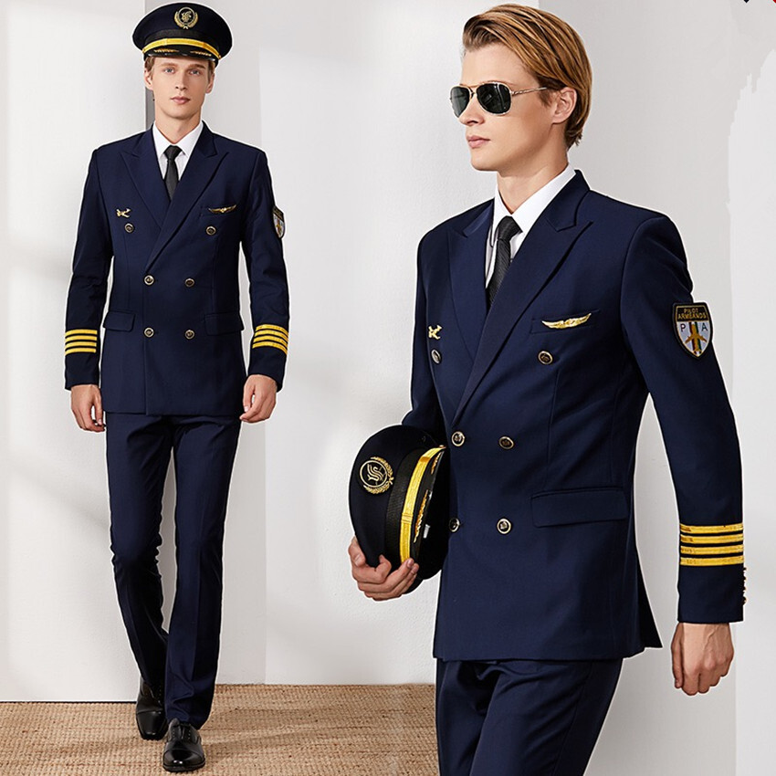 Flight Clothing Captain Blue Uniform Pilot Airline Professional ...