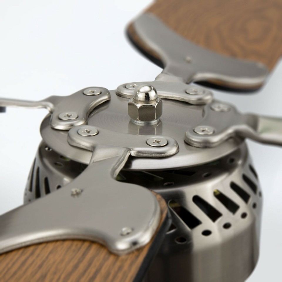 RV Ceiling Fan 12V 42" Brushed Nickel Finish 4 Blade with Wall Switch ...