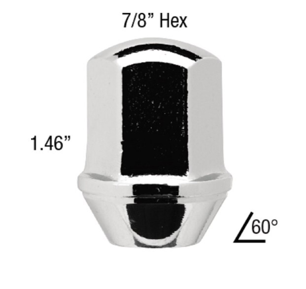 WHITE KNIGHT Duplex Bulge Acorn Lug Nuts Hex 7/8" 9/16" RH #11710D4 | eBay