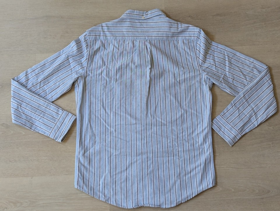 Aeropostale Men's Shirt Small Blue White Striped Long Sleeve Button ...