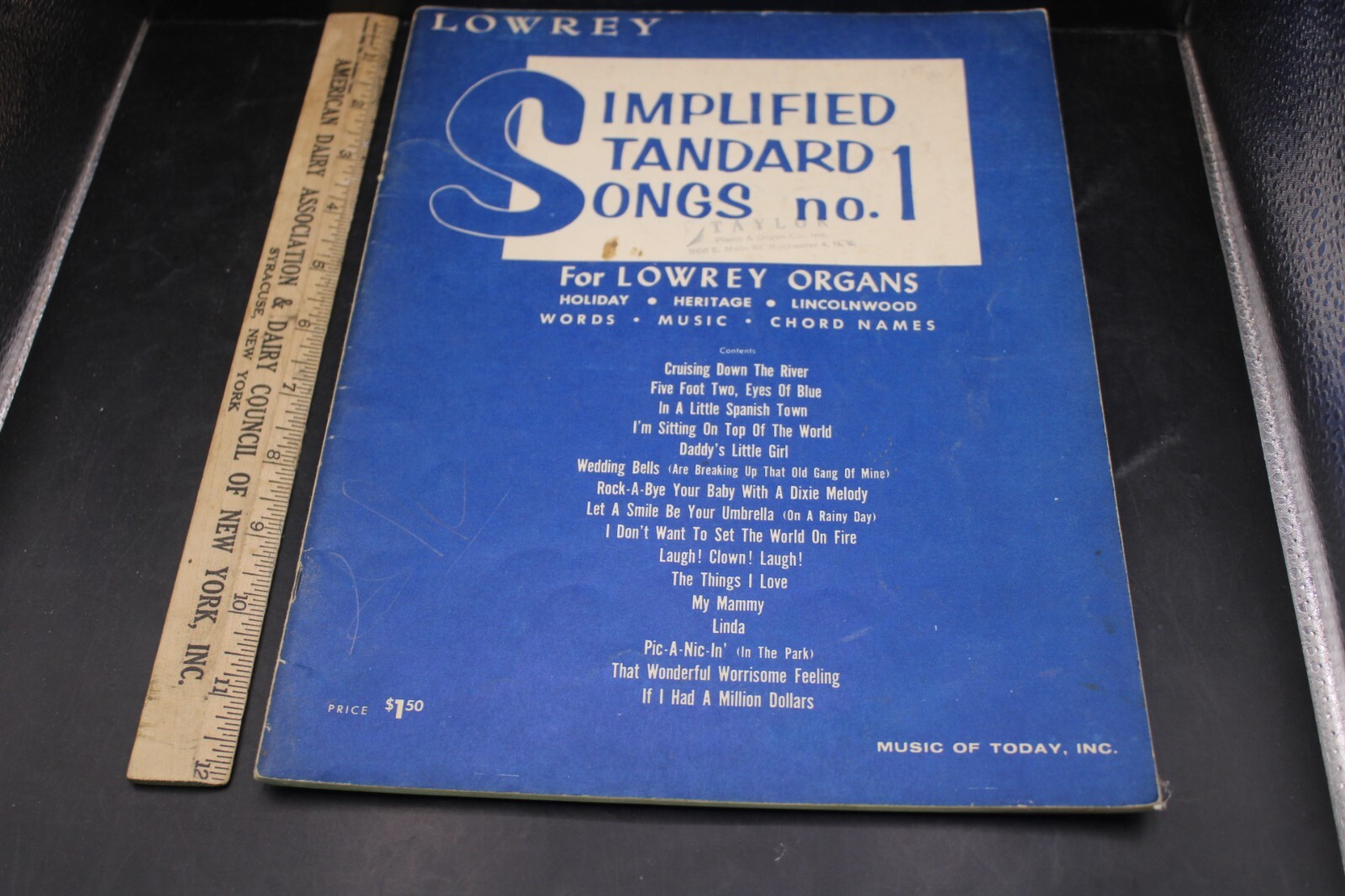 Vintage 1959 Simple Standard Songs No. 1 Lowrey Organs Sheet Music Book ...