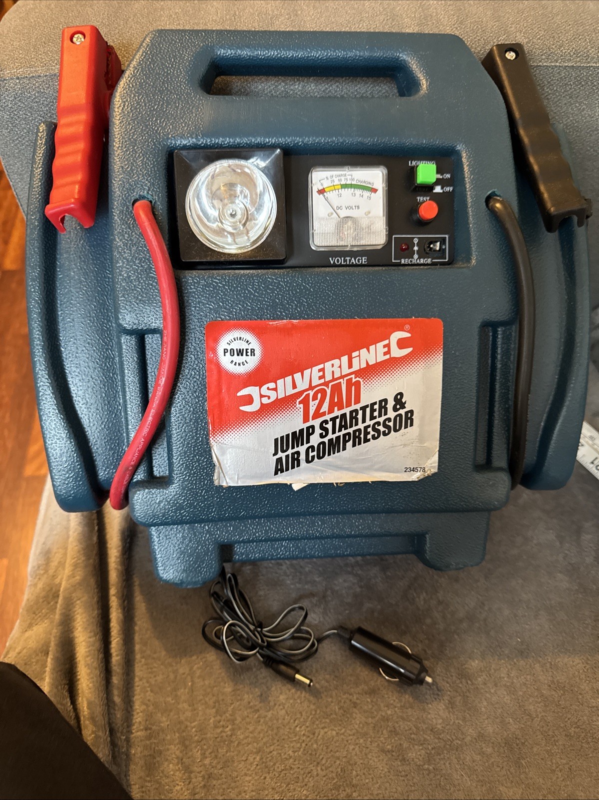 Silverline 234578 Portable Car Jump Starter Air Compressor 12a ...