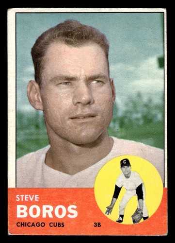 1963 TOPPS STEVE BOROS 532 VG BASEBALL CHICAGO CUBS | eBay