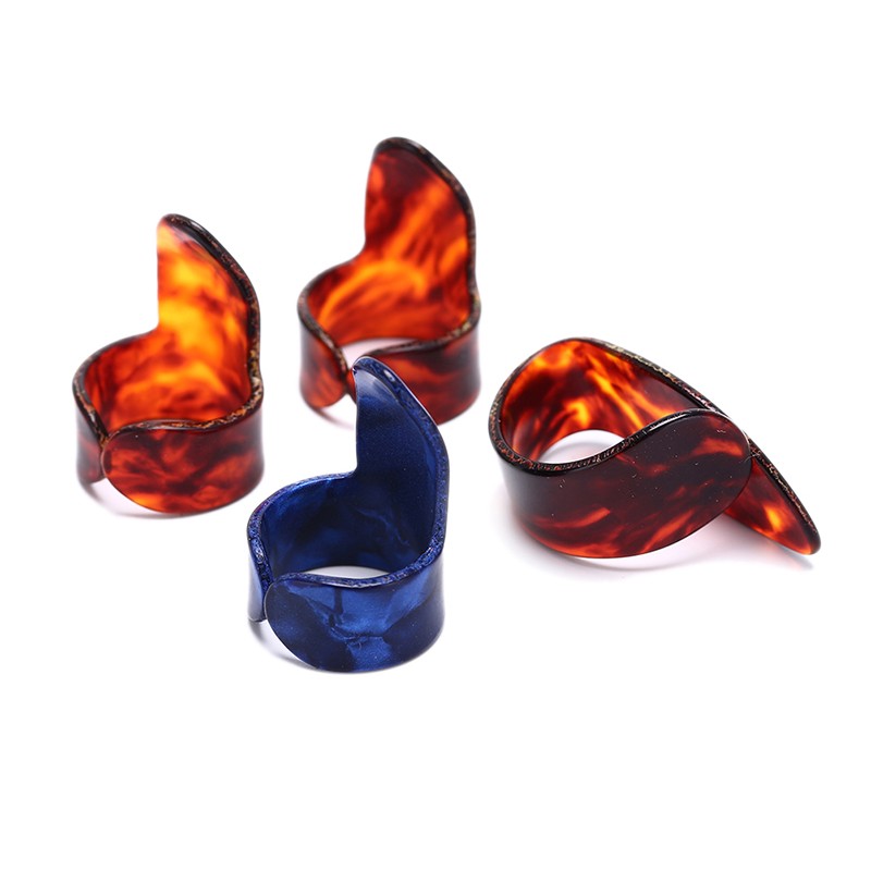 4x Finger Guitar Pick 1 Thumb 3 Finger picks Plectrum Color Random ac ...