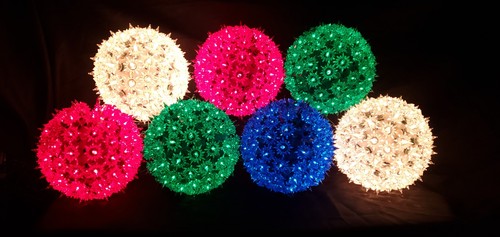 Vintage GE 6" Super Sphere 100 Lights Indoor/Outdoor Lot Of 7 Green ...