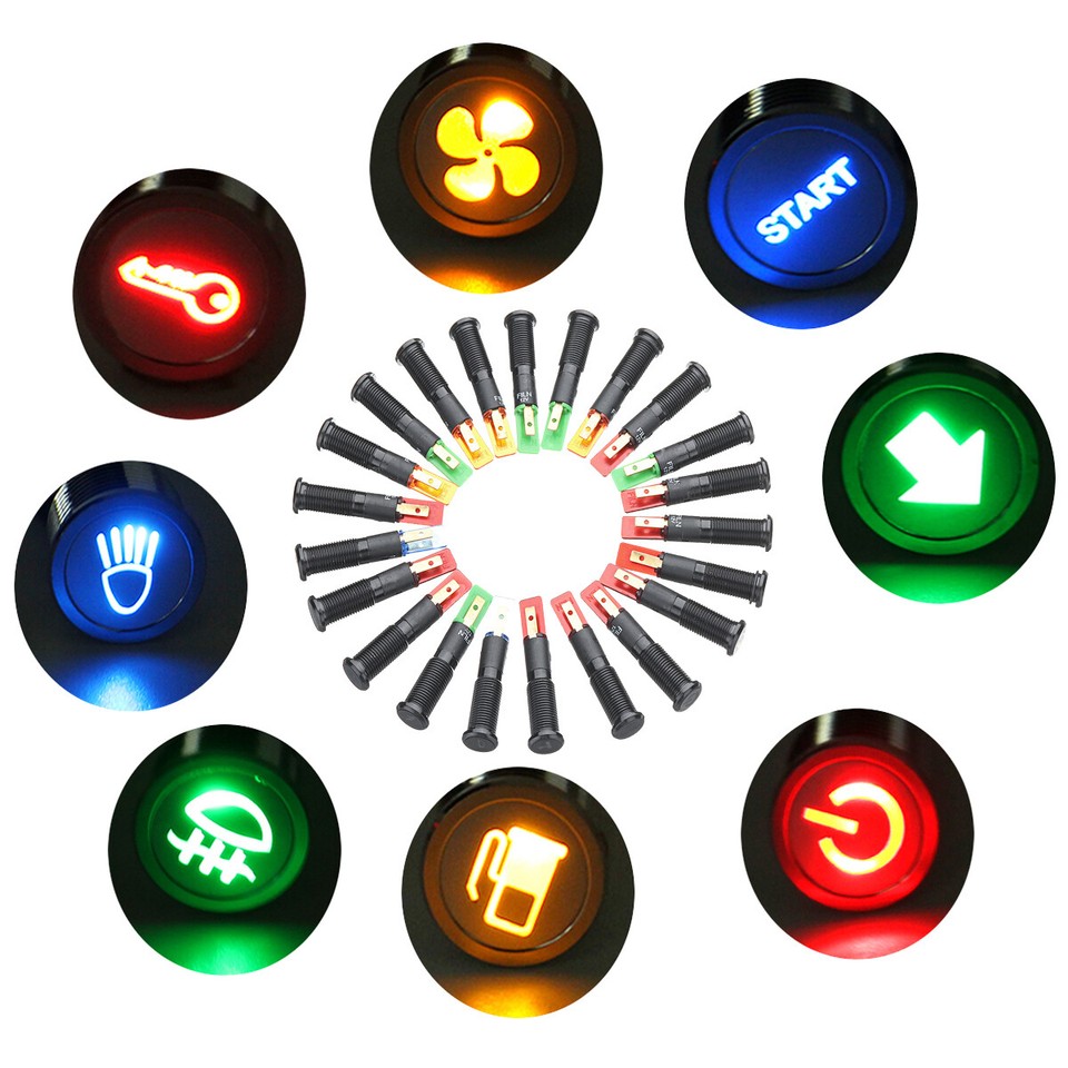Universal Warning Indicator Light 8mm Symbol LED Dash Panel Pilots Lamp ...