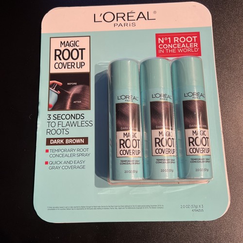 L'Oreal Magic Root Cover Up Temporary Gray Concealer Spray Dark Brown 3 ...
