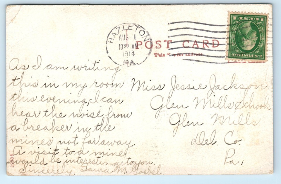 POSTCARD Markle Public Library Hazleton Pennsylvania 1914 | eBay