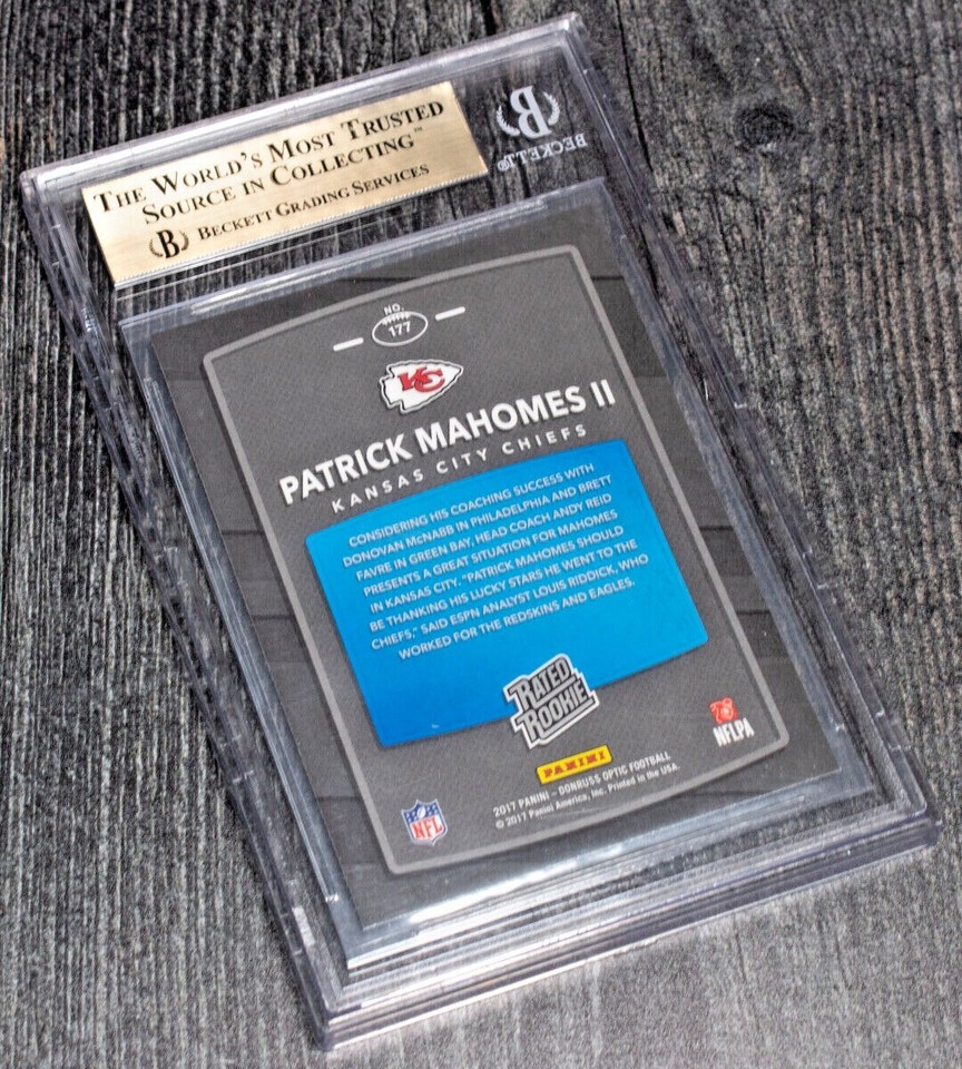 2017 DONRUSS OPTIC #177 PATRICK MAHOMES II RR RC BGS 9.5 TRUE GEM MINT ...