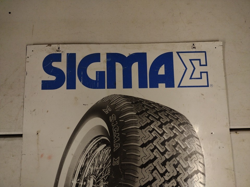 Vintage 1980's 36x24" SSA Sigma Tires Sign Stout Industries | eBay