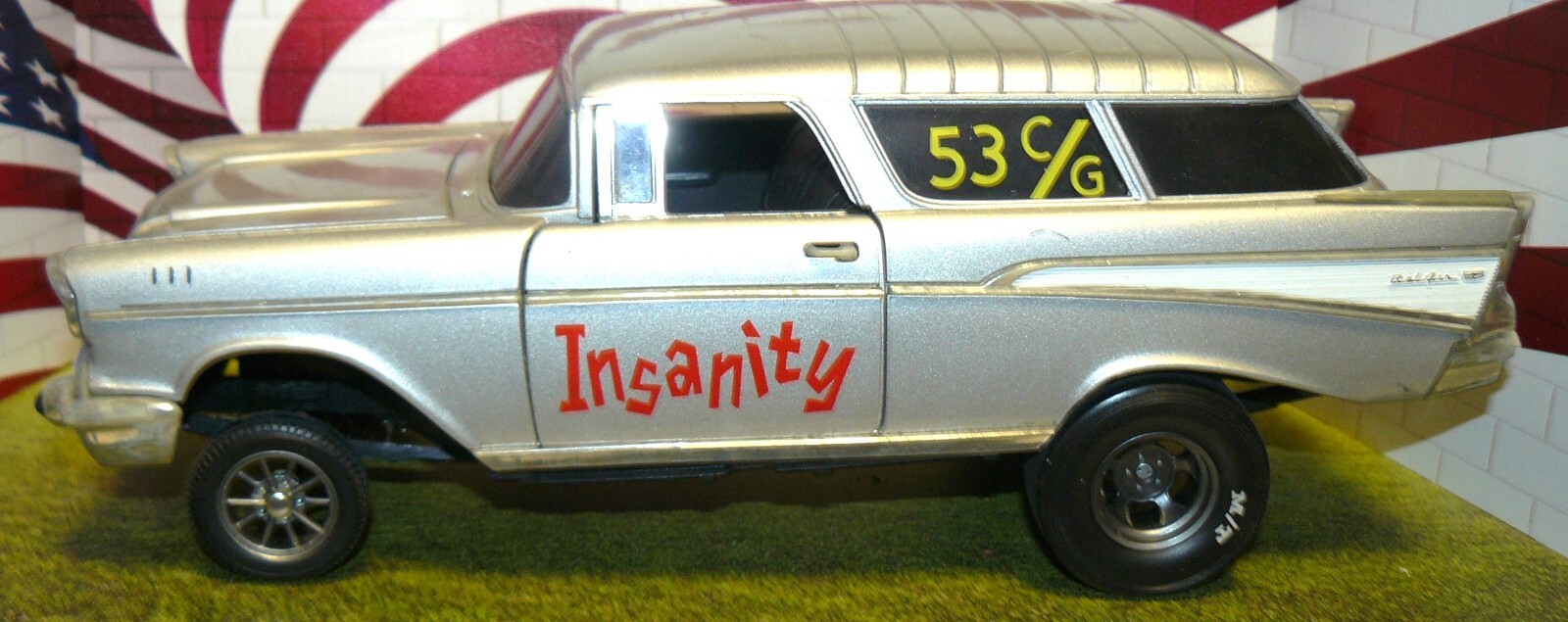 1/18 ( ICWB ) 1957 Chevy Nomad " Insanity " gasser , drag car , street ...