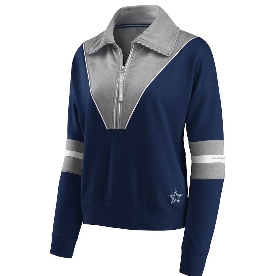 Women's Dallas Cowboys WEAR By Erin Andrews Navy Half-Zip Jacket Size ...