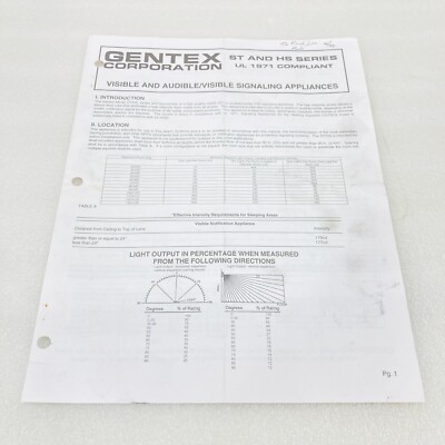 GENTEX Corp. ST & HS Series Visible & Audible Signaling Appliances ...