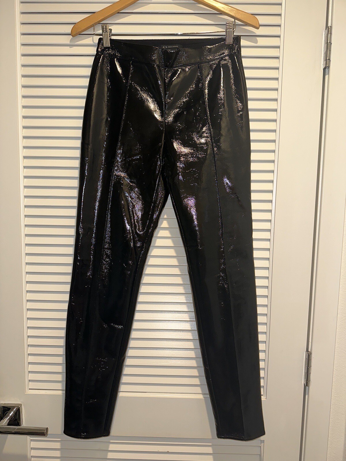 Armani Exchange Patent Leather Pants, Size US 4 - Gem