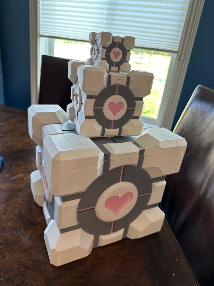 Portal-Inspired Weighted Companion Cube Storage Containers with Removable Lid | eBay