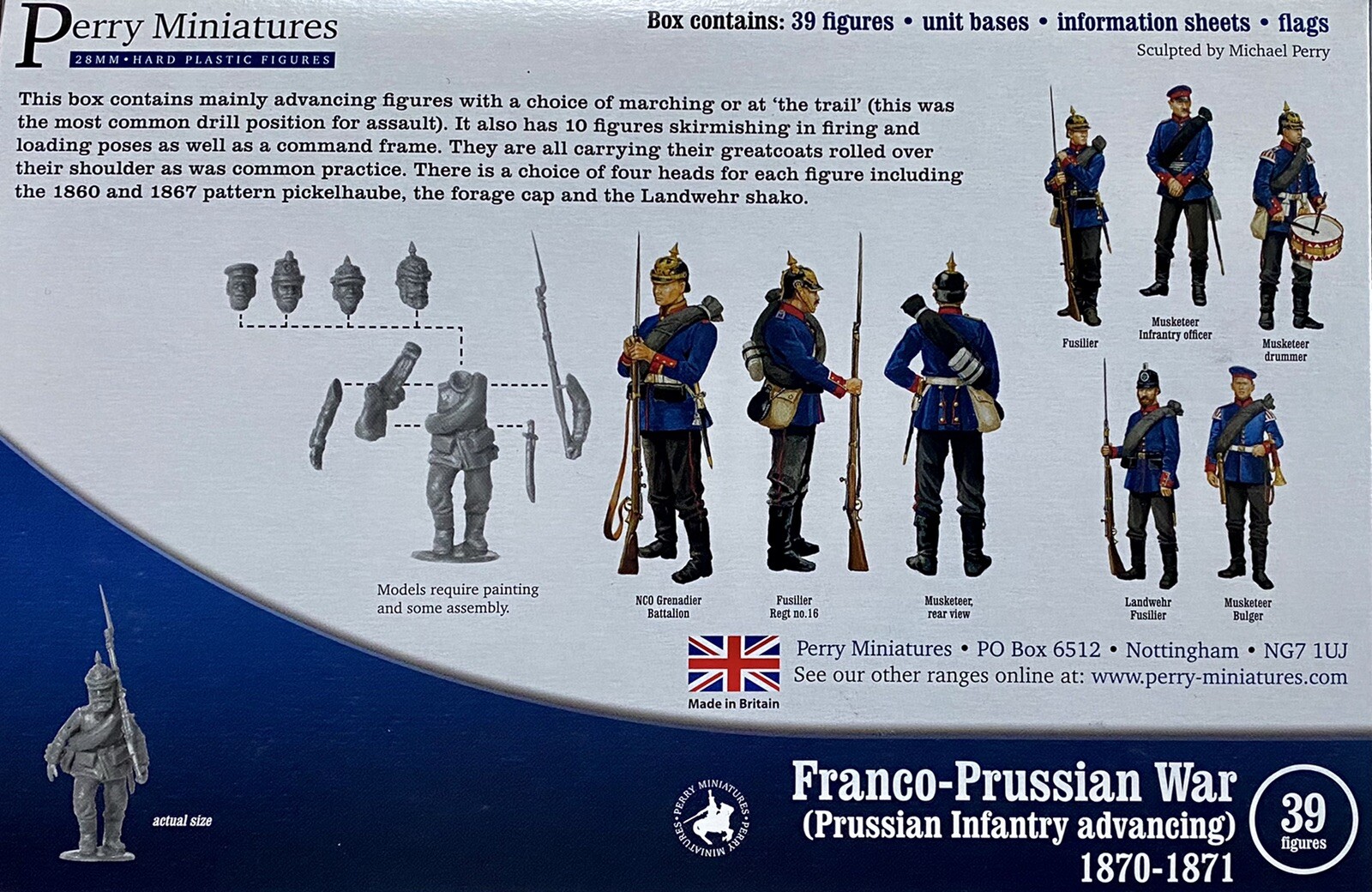 Perry Franco-Prussian War Prussian Infantry Command • Sprue • 4 Minis ...