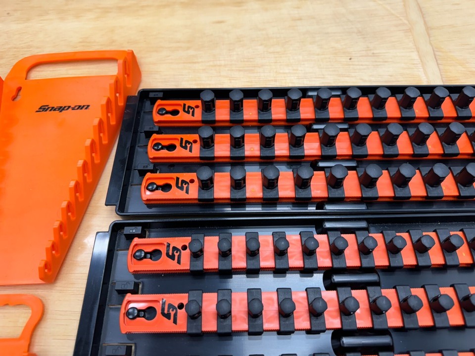 Snap-on Tools NEW ORANGE 6pc Socket / Wrench / Bit Organizer Set ...