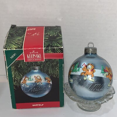 Hallmark Garfield 1990 Glass Keepsake Ornament Vintage | eBay