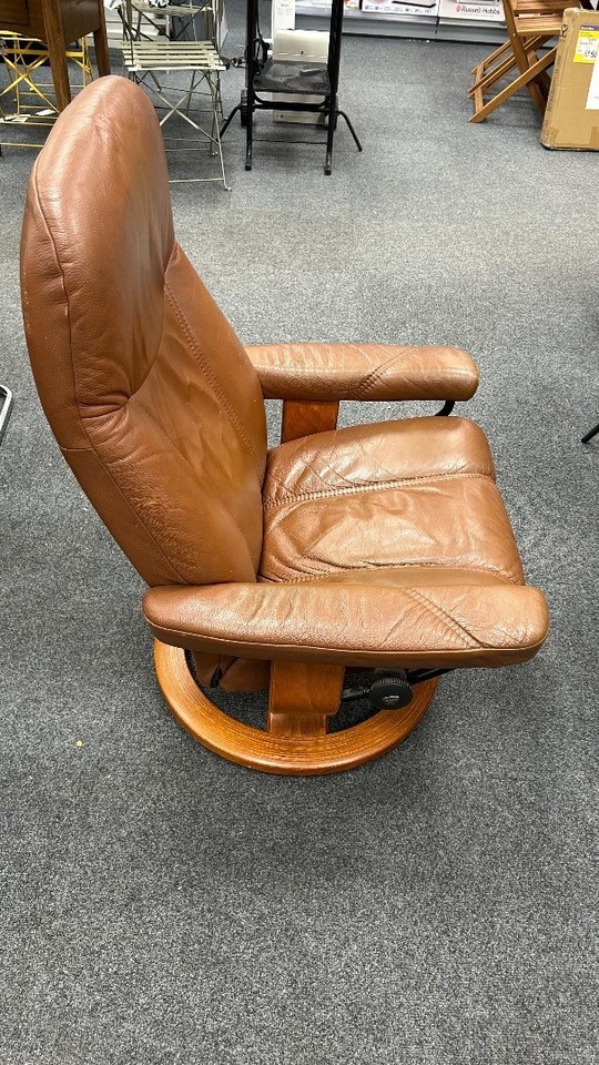 Ekornes stressless recliner spinning chair with stool CS K14 | eBay UK