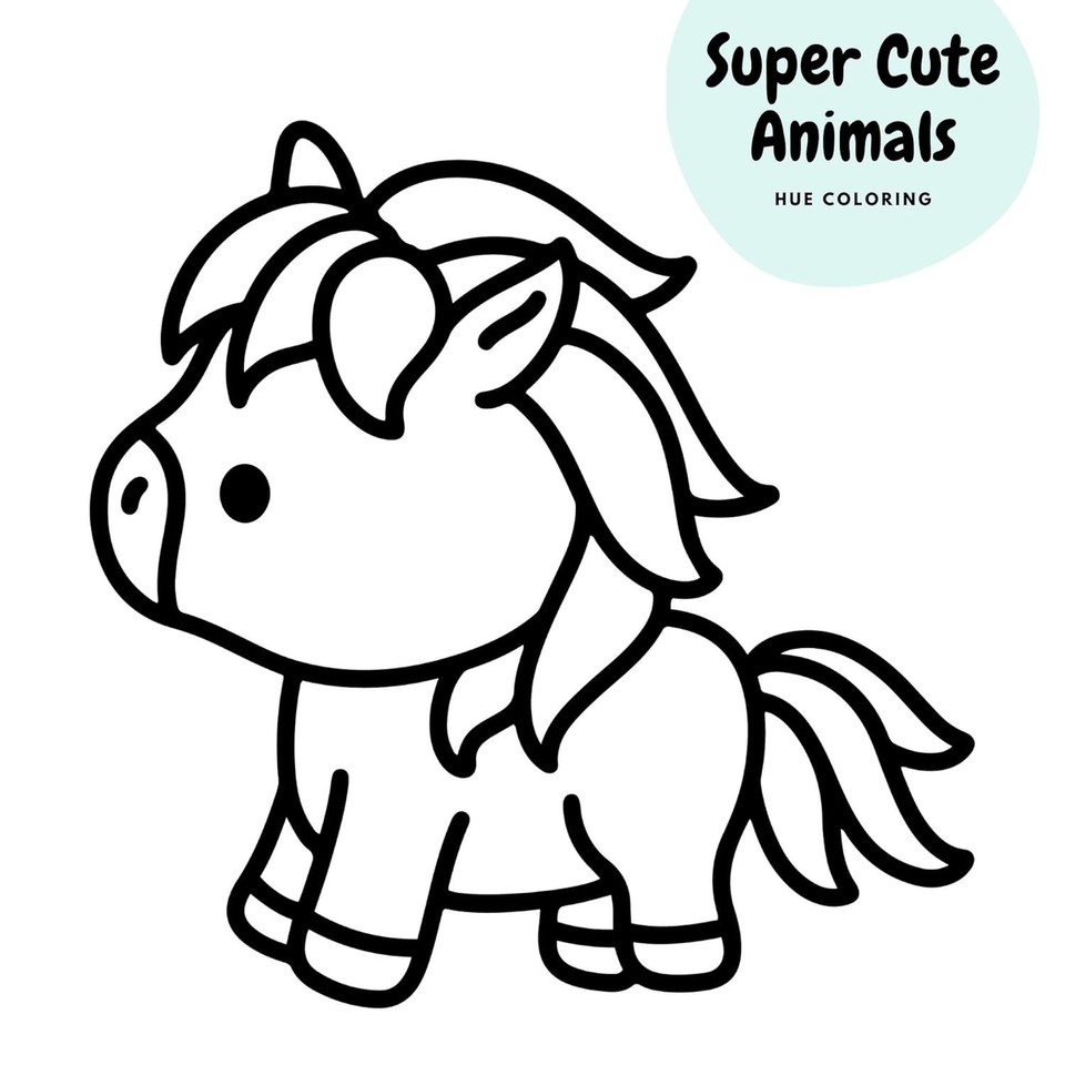 Hue Coloring Super Cute Animals Bold and Easy Coloring Book (Tascabile ...