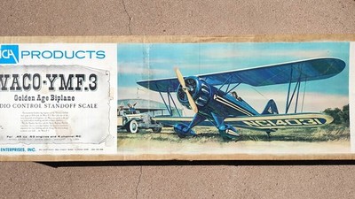 RARE Pica Waco YMF-3 Vintage Radio Control Airplane Kit 60" wingspan | eBay