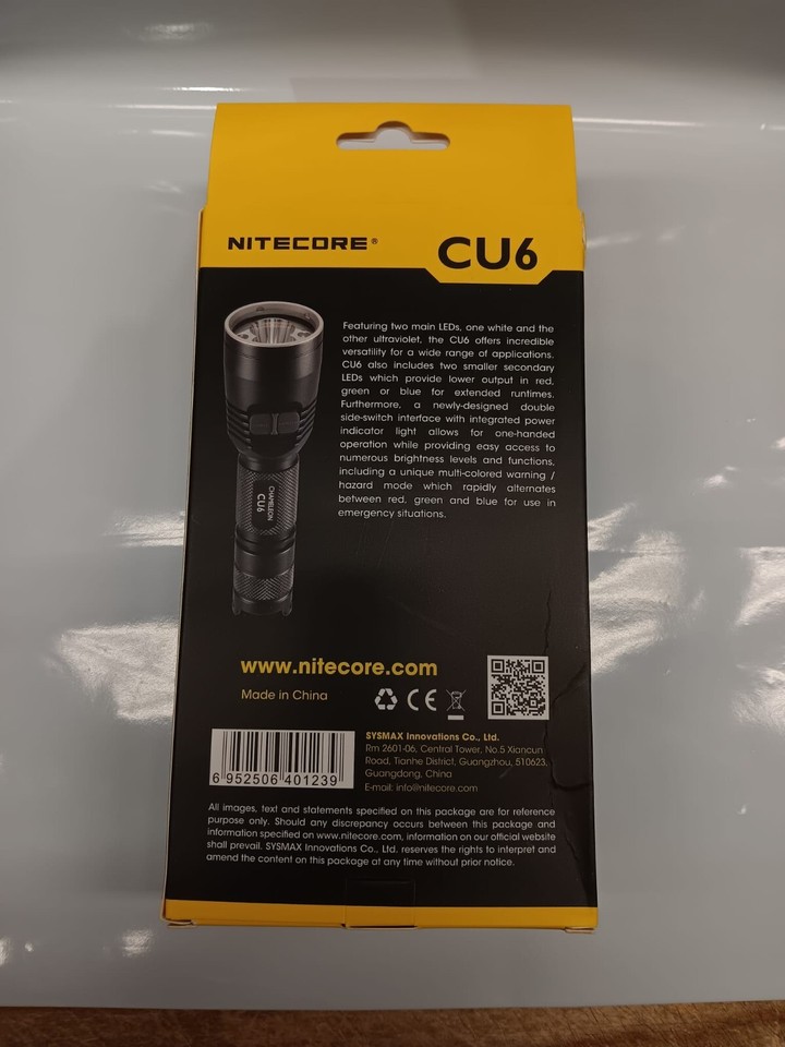 Nitecore Chameleon Series CU6 440 Lumens UV and White Dual LED ...