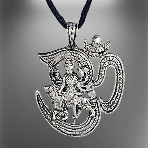 Antique Look Durga Maa God Pendant Locket Silver Tone Temple Jewellery ...