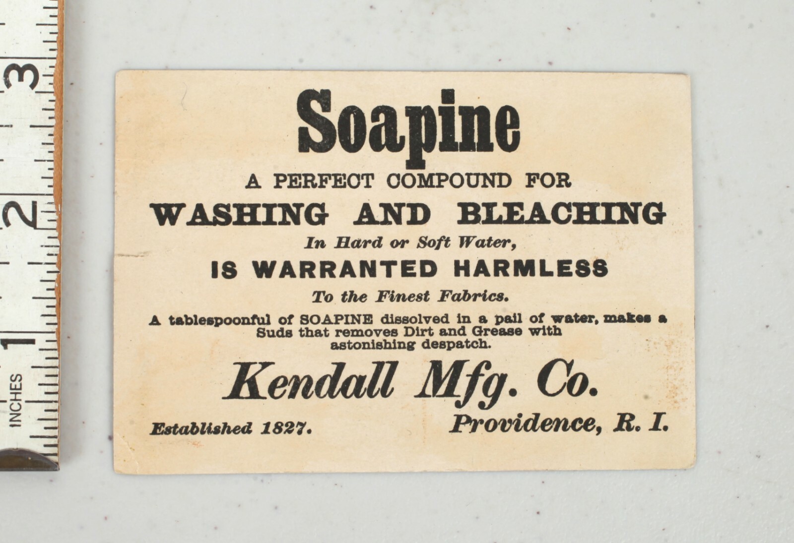 Victorian Trade Card Soapine Kendal Mfg. Co. Providence Rhode Island ...