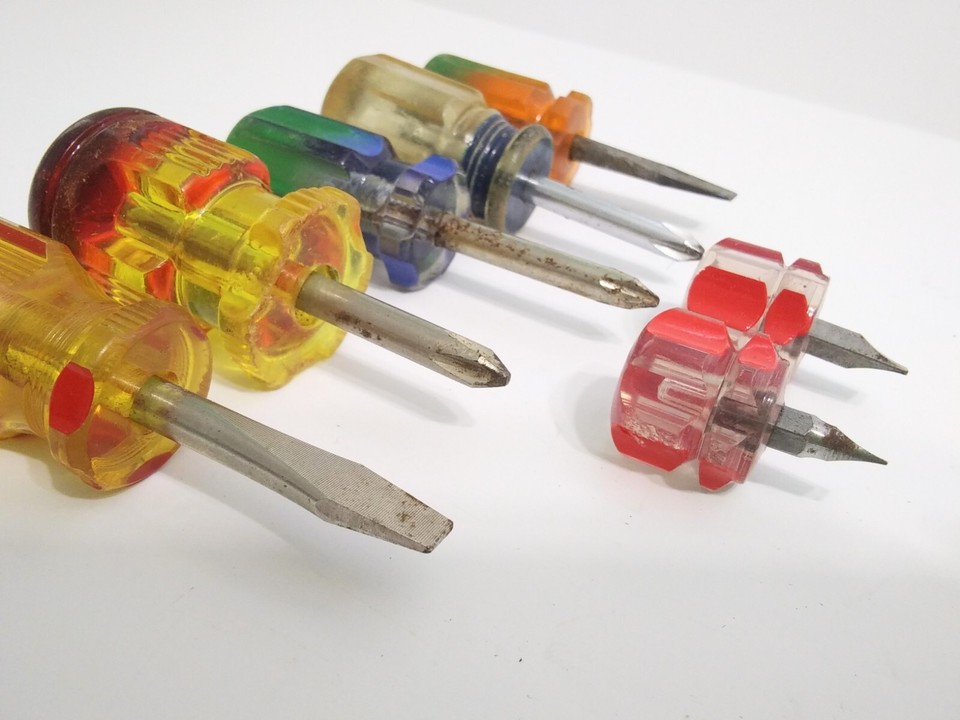 Stubby Short Handle Slotted Phillips Screwdrivers Craftsman Sears ...