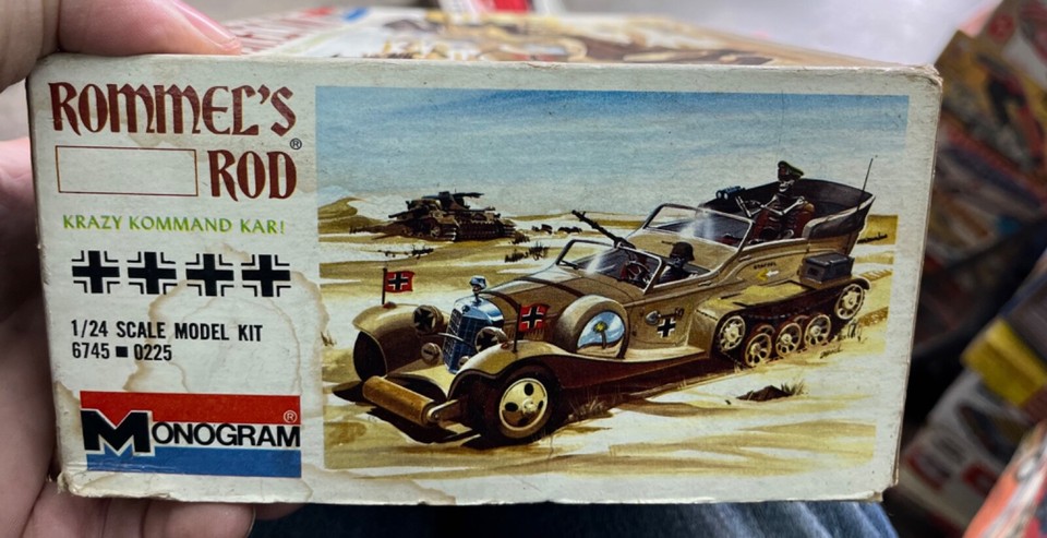 Monogram 0225 Tom Daniel’s Rommels Rod Halftrack 1969 Kit 1/24 McM Niob ...