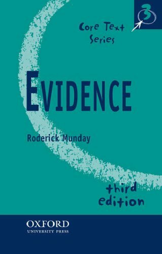 Evidence (Core Texts Series) By Roderick Munday. 9780199285105 ...