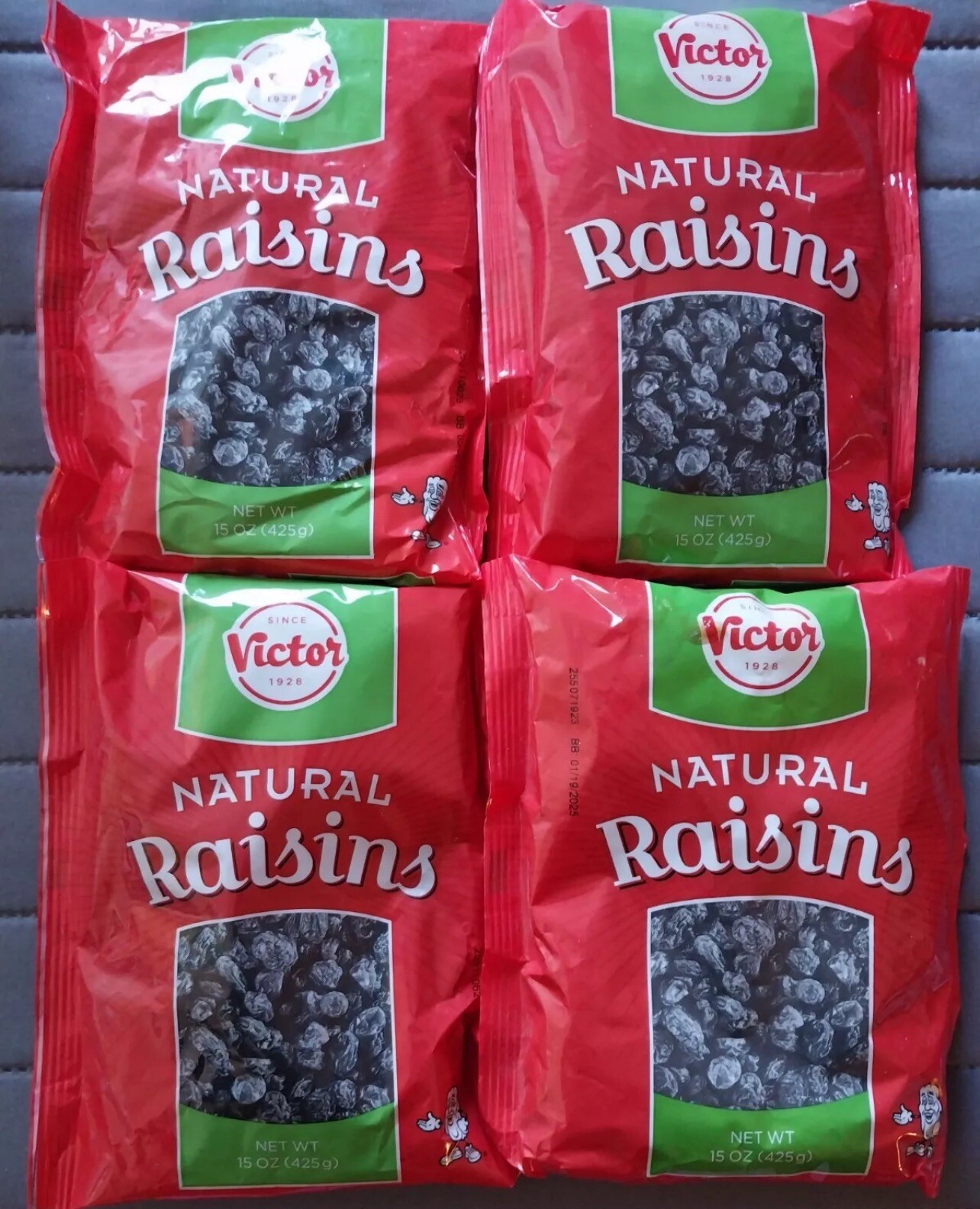 Lot Of 4 Victor California Natural Raisins No Added Sugar 15oz each 05/ ...