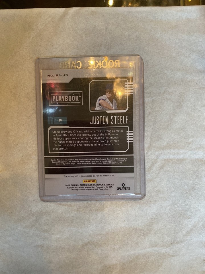 2021 Chronicles Playbook Justin Steele Rookie Auto Gold 2/10 Chicago ...