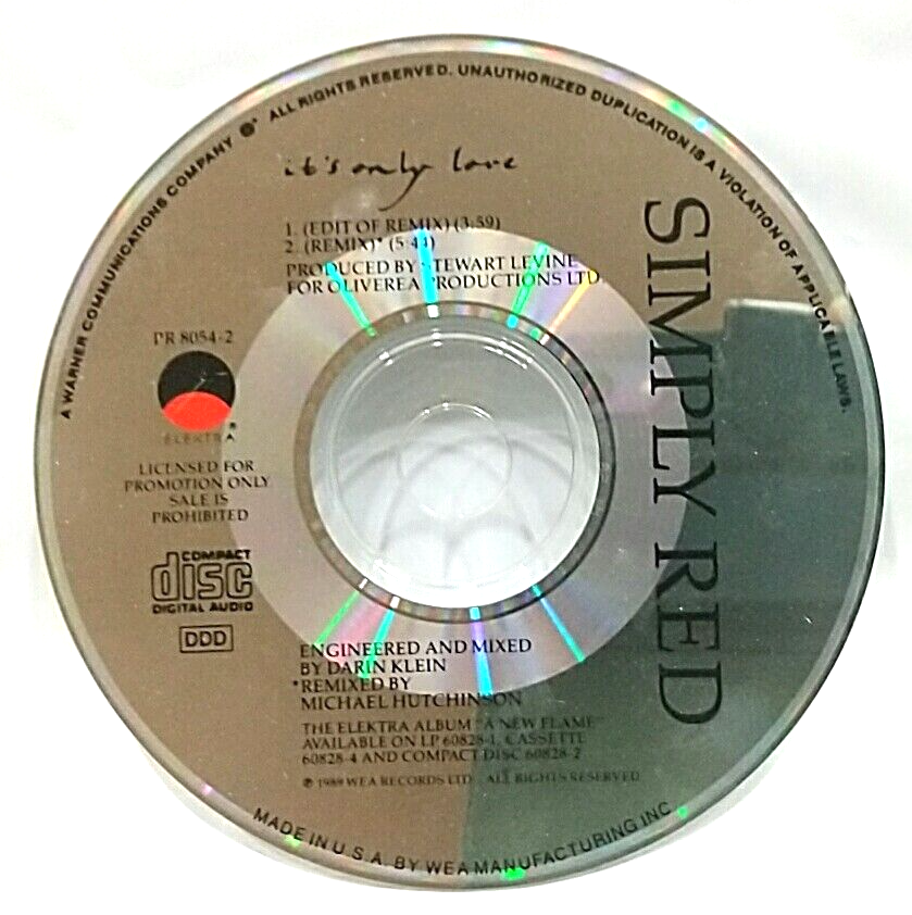 (CD) Simply Red ‎– It's Only Love , Promo, PR 8054-2, Single, Near Mint ...