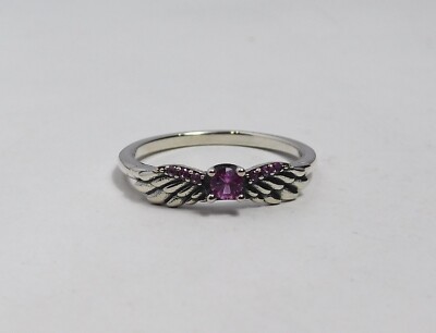 Authentic Pandora Ring, Pink Sparkling Angel Wings Stackable ...