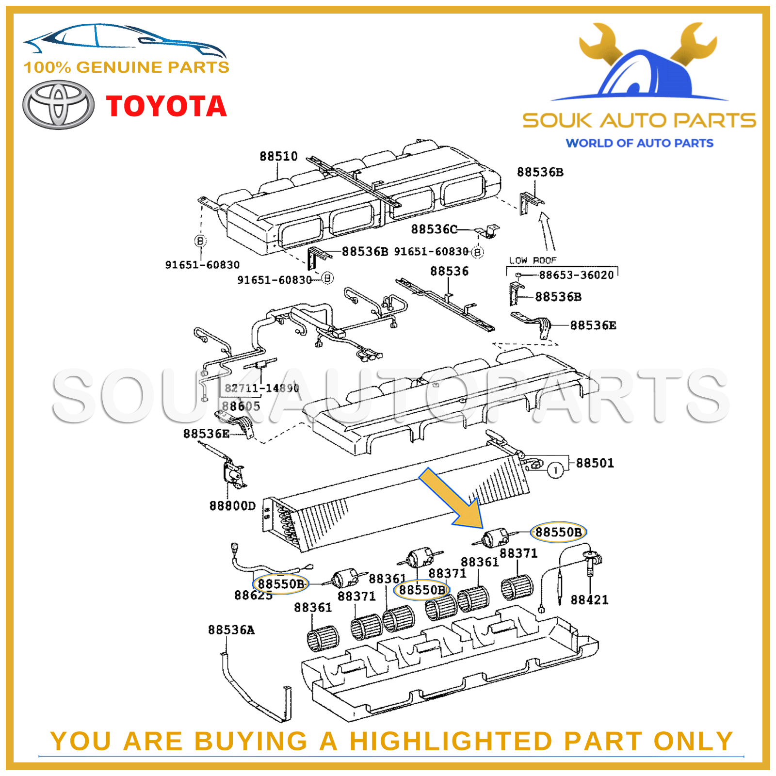 88550-36020 Genuine Toyota MOTOR ASSY, BLOWER For Coaster 8855036020 ...